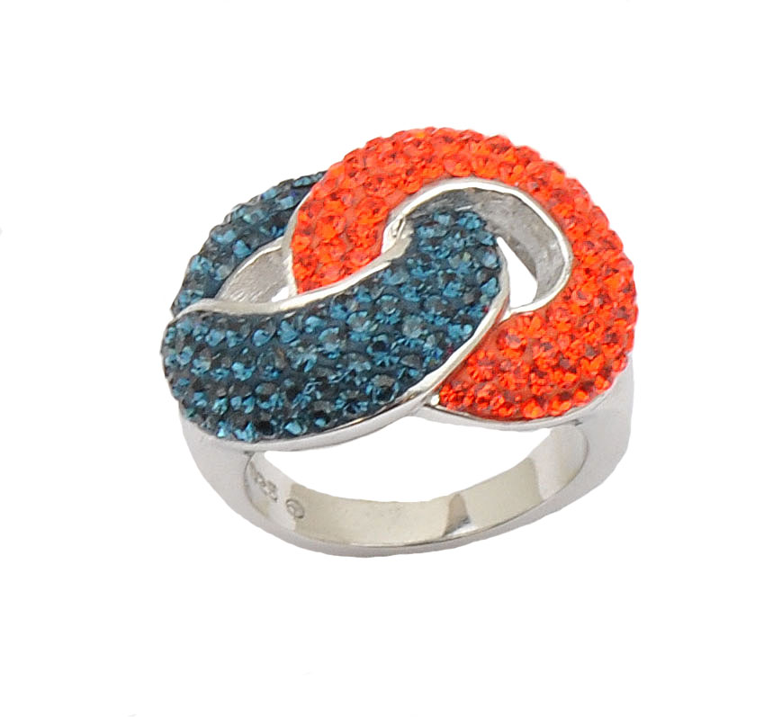 Orange and Blue Double Circle Ring - JMSR2146